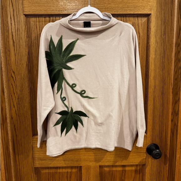 aaeda | Sweaters | Aaeda Embroidered Agave Mock Neck Sweater | Poshmark
